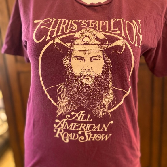 Chris Stapleton | Tops | Chris Stapleton Maroon Color Tee Shirt | Poshmark